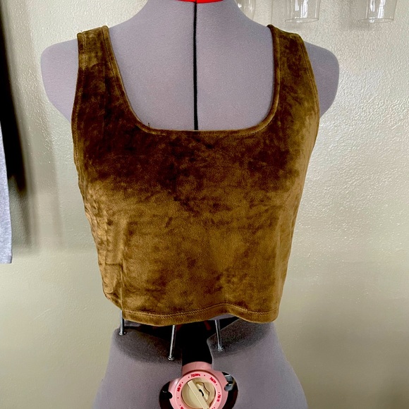 Double Zero | Tops | Velvet Crop Tank | Poshmark